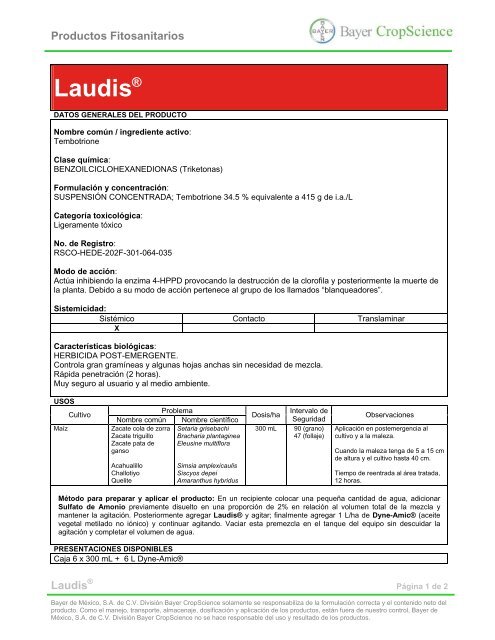 Laudis® - Bayer CropScience Mexico