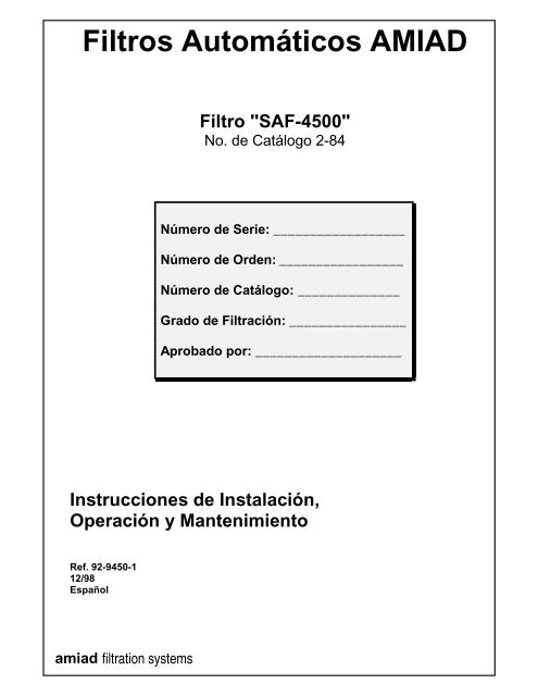 Filtros - Amiad Saf4500