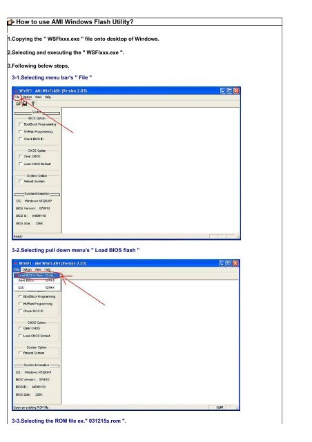How to use AMI Windows Flash Utility? - ECS