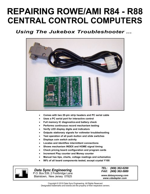 REPAIRING ROWE/AMI R84 - R88 CENTRAL ... - Cdadapter.com