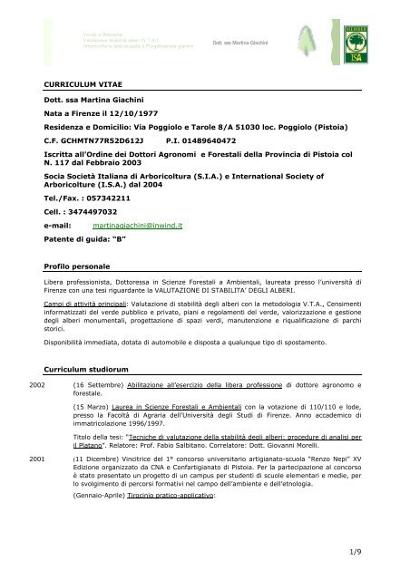 curriculum - Dott. Davide Giorgi