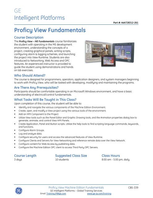 Proficy View Machine Edition Fundamentals - GE Intelligent Platforms