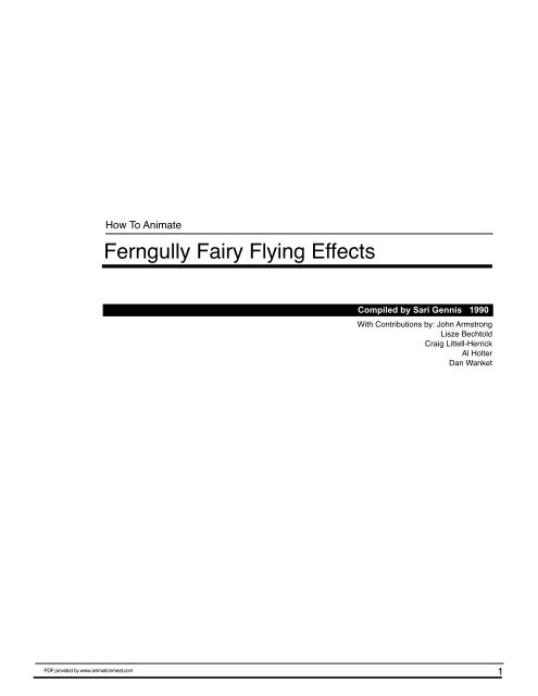 Ferngully Fairy Flying Effects by Sari Gennis - Animation Meat