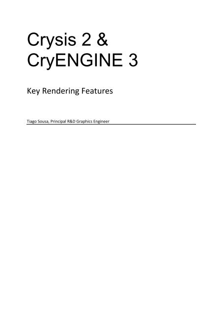 Crysis 2 & CryEngine 3 - Crytek