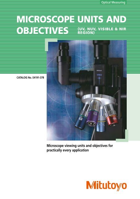 microscope units and objectives - Mitutoyo America Corporation
