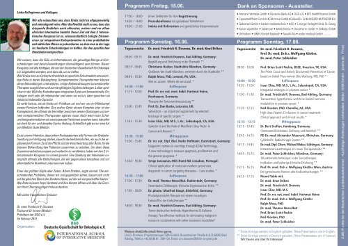 2.internationaler kongress für komplementäre ... - Klinik St. Georg 2.internationaler kongress für komplementäre ... - Klinik St. Georg