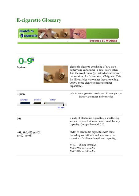 E-cigarette Glossary - switch-to-e-cig.com