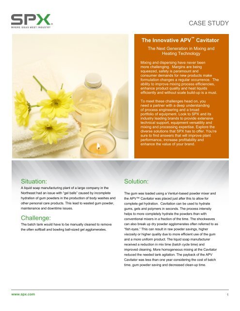 APV Cavitator Case Study - SPX