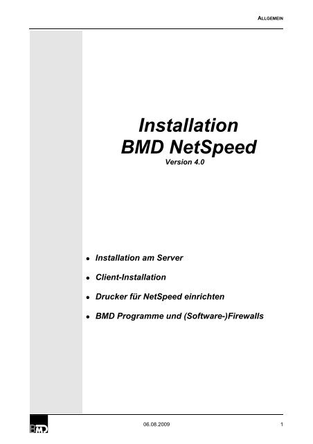 Installation BMD NetSpeed - BMD Systemhaus