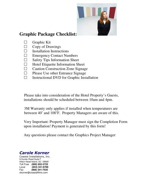 Graphic Package Checklist: - Holiday Inn / Holiday Inn Express Entry ...