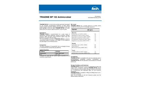 TRIADINE BP 102 Antimicrobial - Elize Chemical