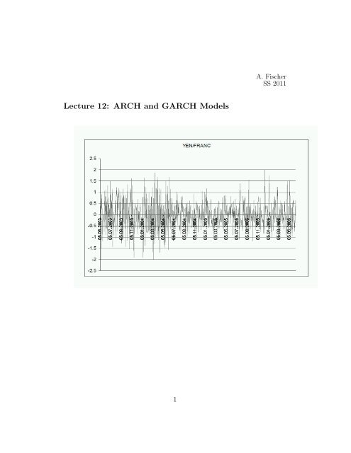 Lecture 12: ARCH and GARCH Models