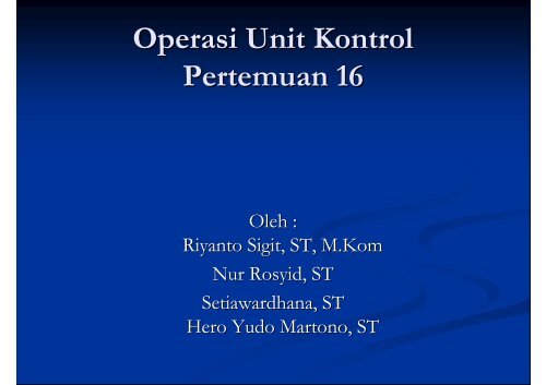 Implementasi Unit Kontrol