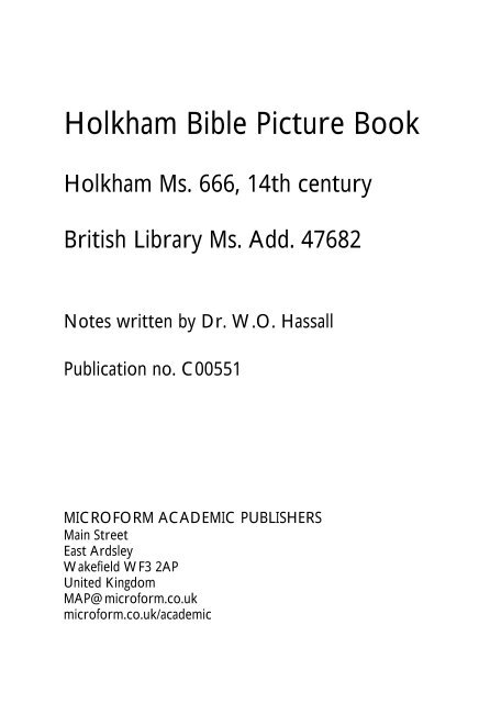 Pub. No. C00551 : Holkham Bible Picture Book ... - Microform