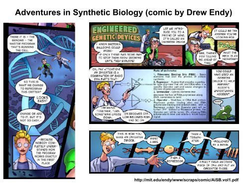 Adventures in Synthetic Biology (comic by Drew Endy)