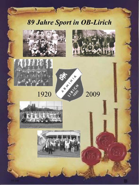 89 Jahre Sport in OB-Lirich - DJK Arminia Oberhausen-Lirich 1920