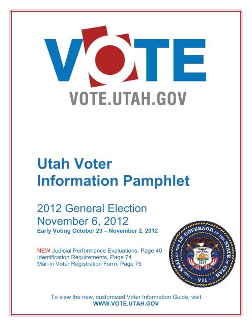 Utah Voter Information Pamphlet - Elections - Utah.gov