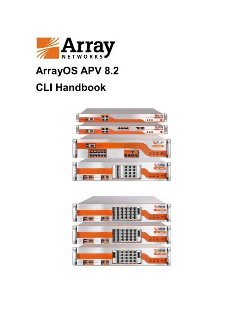 ArrayOS APV 8.2 CLI Handbook - Index of