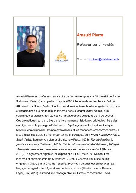Arnauld Pierre - Site officiel de l'Université Paris-Sorbonne