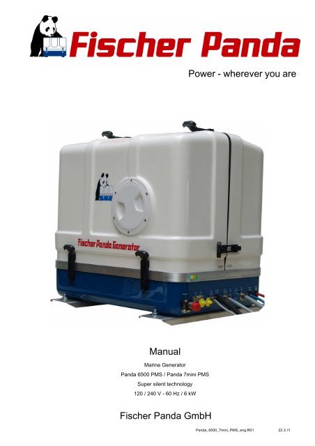 Fischer Panda GmbH Power - wherever you are Manual
