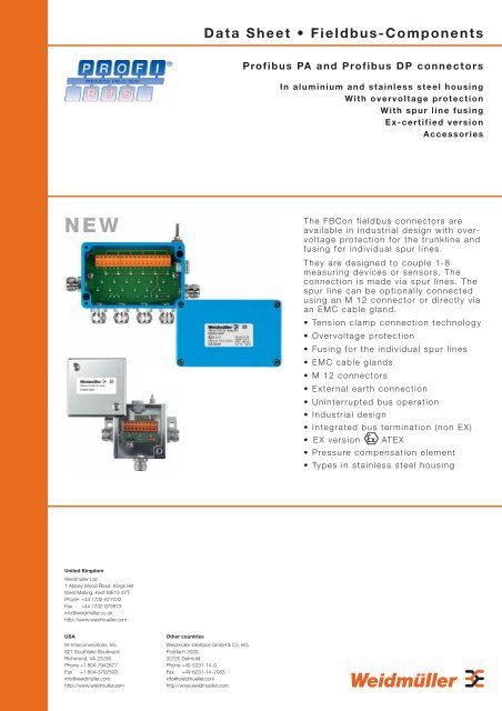 Data Sheet • Fieldbus-Components