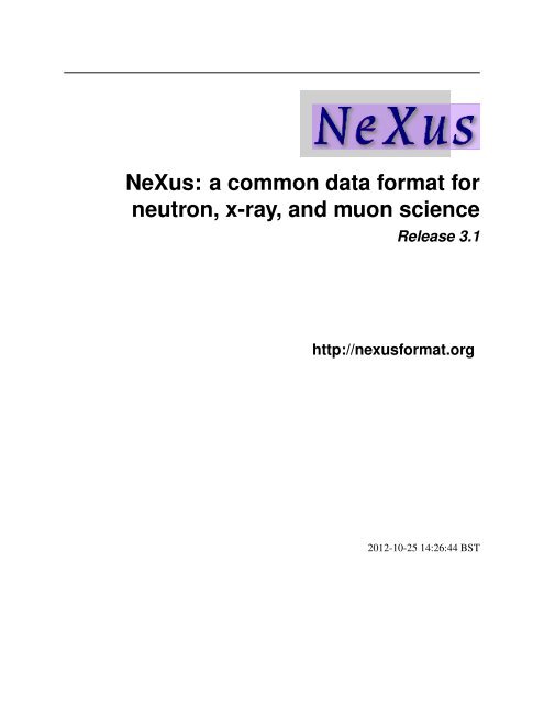 NeXus Data Format Development Home