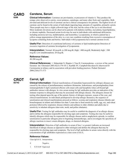 CAROB 82368 Useful For: D