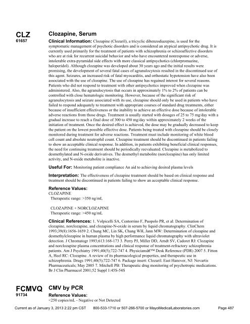 CLZ 61657 FCMVQ 91734 Clo