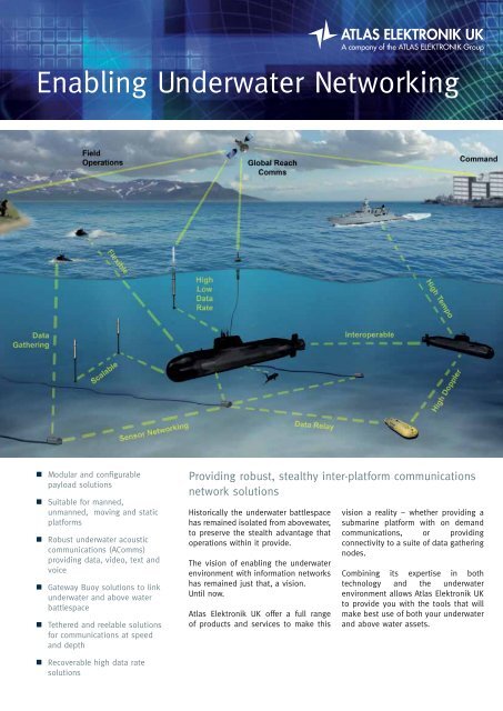Enabling Underwater Networking - ATLAS ELEKTRONIK UK