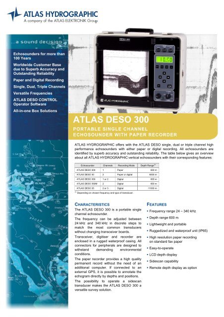 ATLAS DESO 300 - ATLAS HYDROGRAPHIC GmbH - Atlas Elektronik