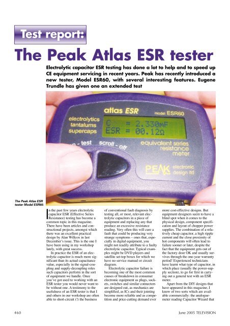 Atlas ESR And ESR User Guide Peak Electronic Design Limited, 41% OFF
