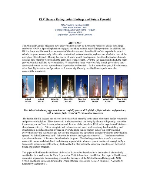 ELV Human Rating: Atlas Heritage and Future Potential