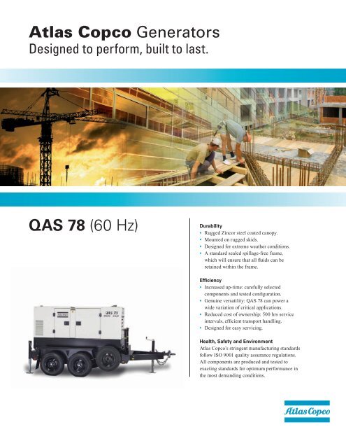 Atlas Copco Generators QAS 78 (60 Hz)