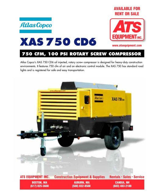 Atlas Copco XAS 750 CD6 - ATS Equipment