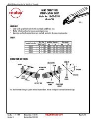 Hand Crimp Tool Specification Sheet