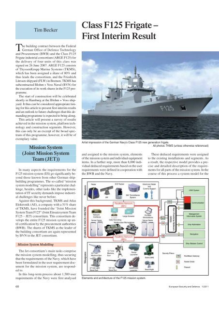 Class F125 Frigate - European Security and Defence