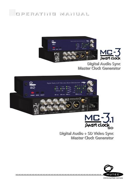 Digital Audio Sync Master Clock Generator Digital Audio + ... - Mutec