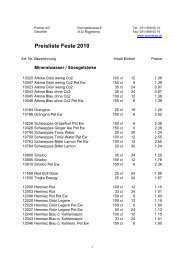 Preisliste Feste - Getränkehandel Portner AG, Riggisberg