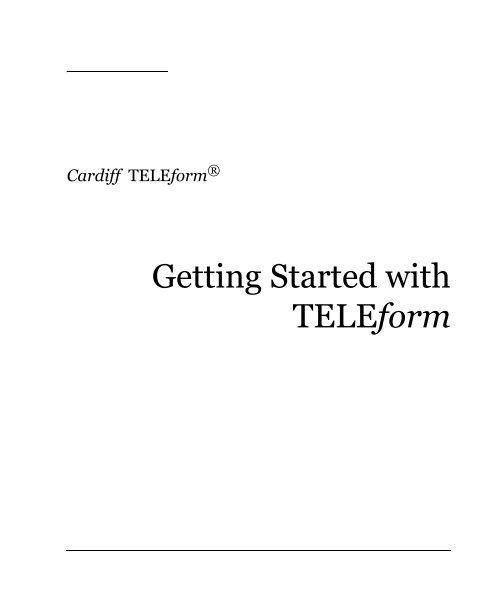 Getting Started with TELEform.book