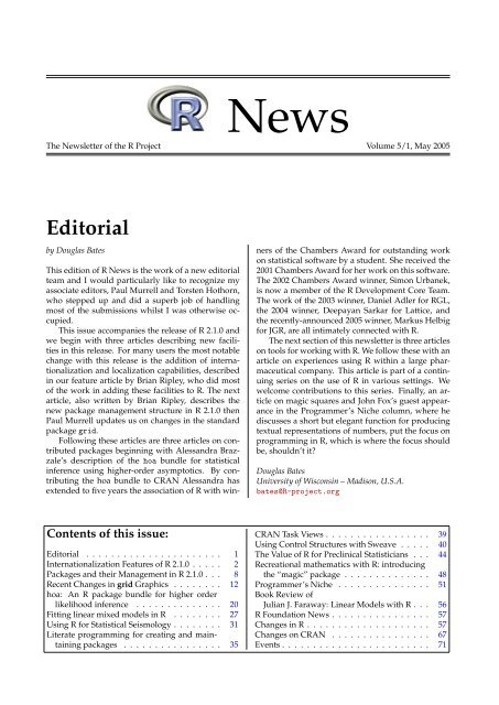 Editorial The R Project For Statistical Computing