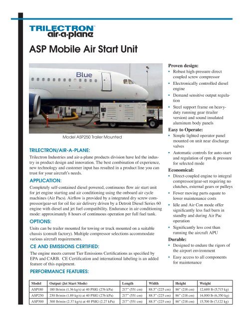 ASP Mobile Air Start Unit - Trilectron