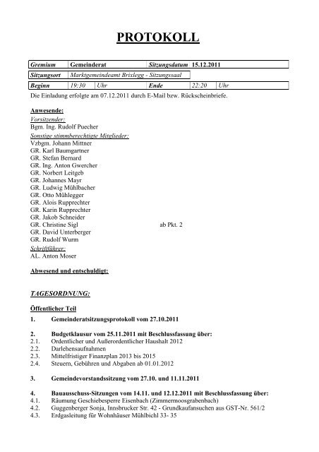 PROTOKOLL - Brixlegg