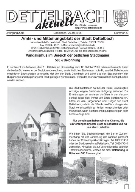 Amts- und Mitteilungsblatt der Stadt Dettelbach