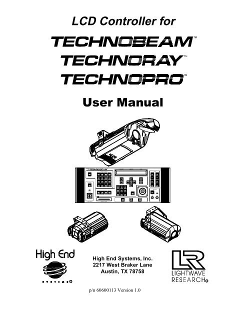User Manual Technobeam - High End Systems