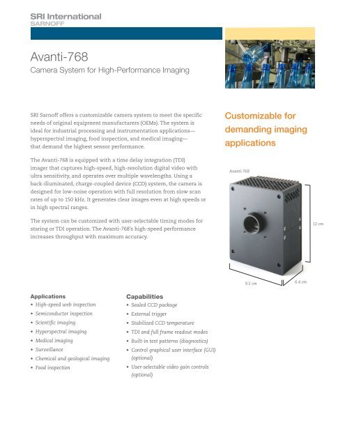 Avanti-768 Camera System - SRI International