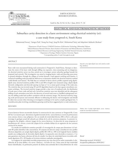 Subsurface Cavity Detection In A Karst Environment Using Electrical