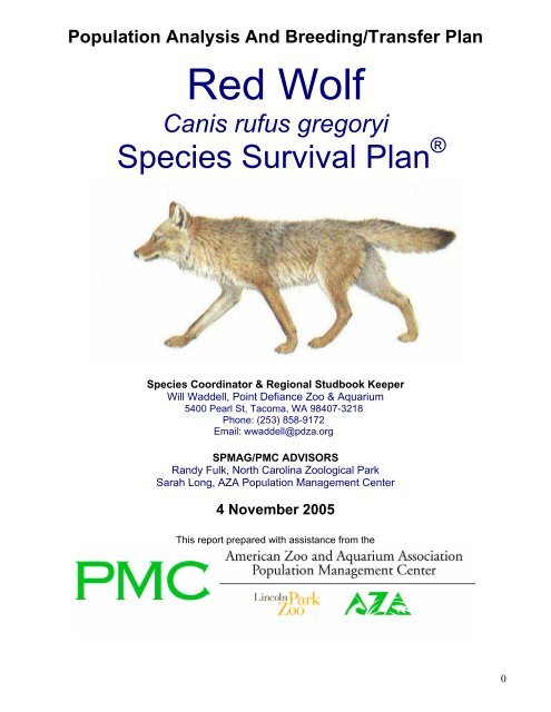 Population Analysis And Breeding/Transfer Plan - Red Wolf SSP