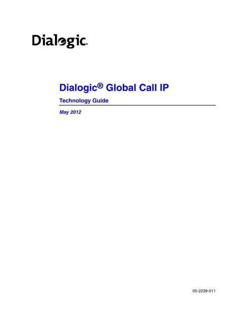 Dialogic Global Call IP Technology Guide
