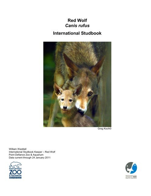 Red Wolf Canis rufus International Studbook - Red Wolf SSP