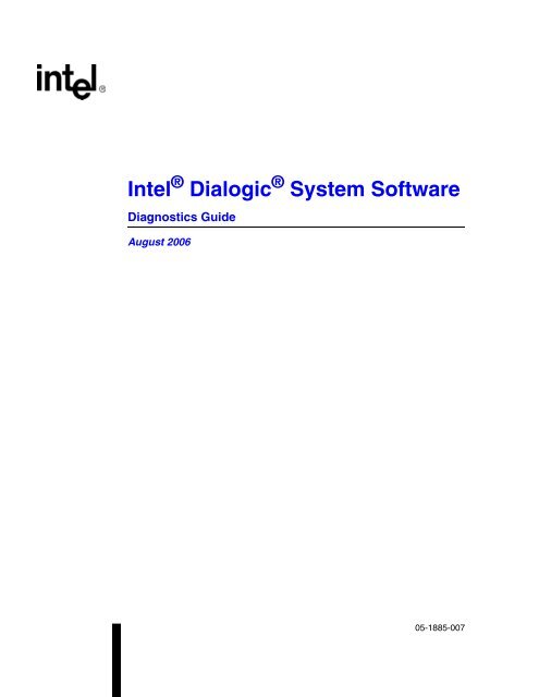 Intel Dialogic System Software Diagnostics Guide